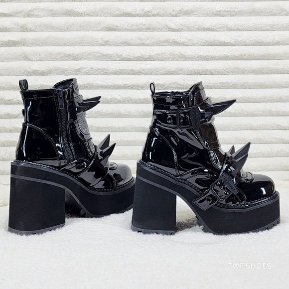 Demonia | Shoes | Demonia Assault Shiny Black Patent Claw Spiked ...